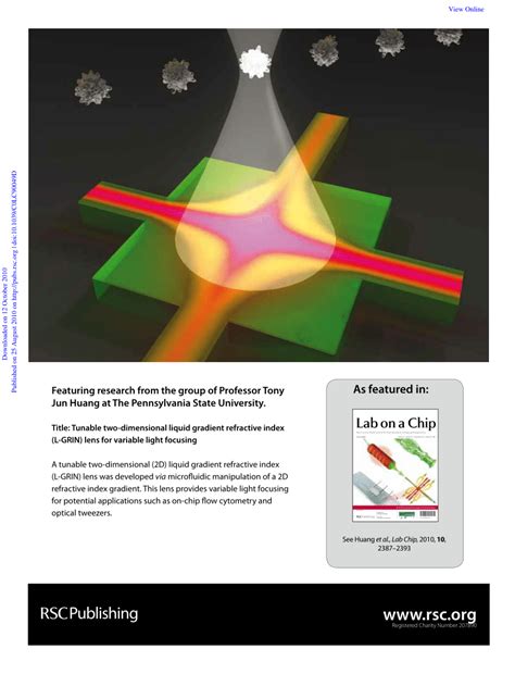 Pdf Tunable Two Dimensional Liquid Gradient Refractive Index L Grin
