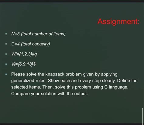 Solved Assignment N Total Number Of Items C Chegg