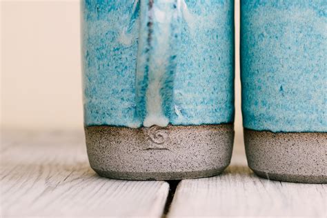 Pottery Turquoise Mug Set Ceramic Coffee Mug Ceramic Etsy