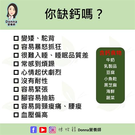 你缺鈣嗎、缺b群、缺維生素d嗎？超實用六種營養素的缺乏評估方法 Donna陳怡錞｜治本保健營養專家