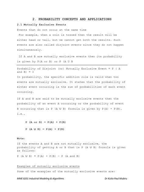 Mme 8201 2 Probability Concepts And Applications Pdf Normal