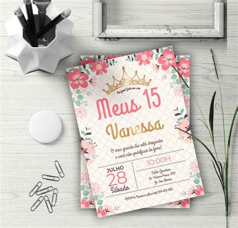Convite 15 Anos Loja Papel e Doçura Elo7 Produtos Especiais