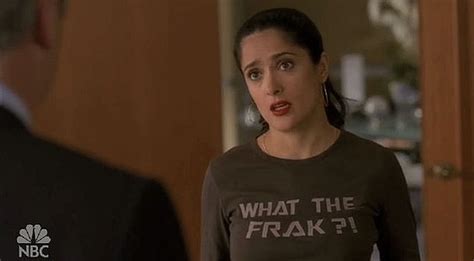 Salma Hayek Wears A What The Frak Shirt On 30 Rock Popsugar Tech