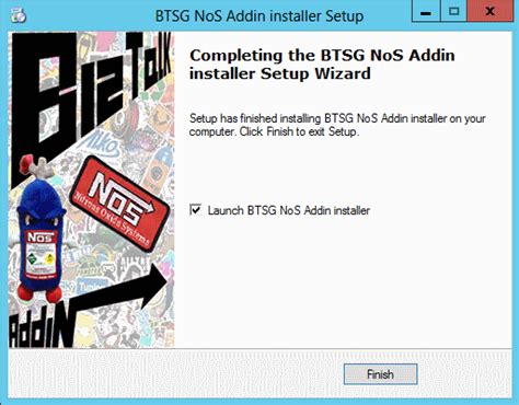 BTSG NoS Addin Completed Installer Setup Screen Png SANDRO PEREIRA