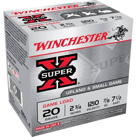 Winchester Super X 20 Gauge Game Loads 7 12 Shot Xu207 Blains