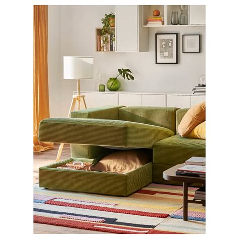 JÄttebo Sofá 35 Con Chaiselongue Samsala Verde Amarillo Oscuro Ikea