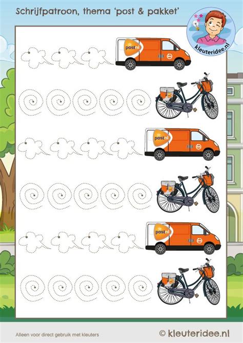 Schrijfpatroon Voor Kleuters Free Printable Vervoer Thema Lesideeën