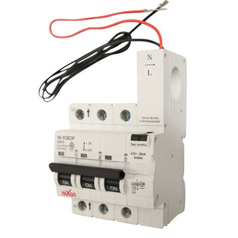 63amp 3 Pole Rcbo For Panel Boards 10ka D Curve Nixon Data Comms