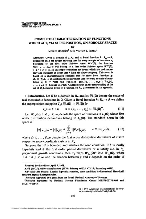 Pdf Complete Characterization Of Functions Which Act Via
