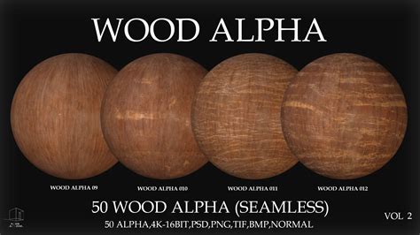 50 WOOD ALPHA (SEAMLESS) -VOL 2 - FlippedNormals