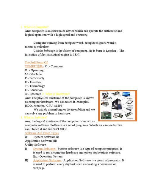 Computer Fundamental Pdf Central Processing Unit Software