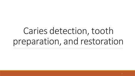 Solution Lecture 3 Caries Detection Tooth Preparation And Restoration