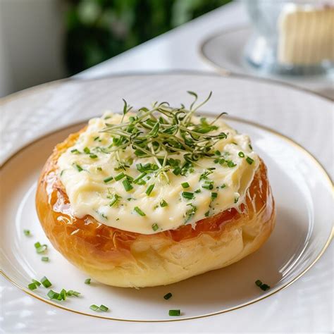 Premium Ai Image Cheesy Chive Delight