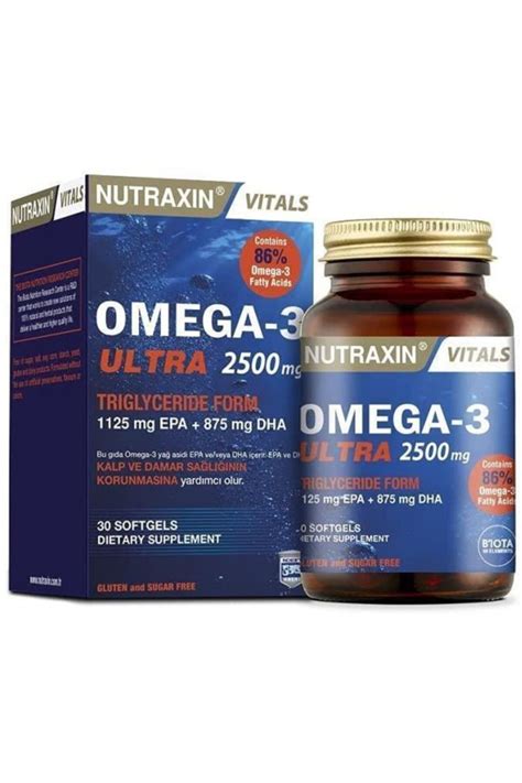 Nutraxin Nutraxın Omega-3 Ultra 2500 Mg 30 Softgels 1 Paket(1 X 30 ...
