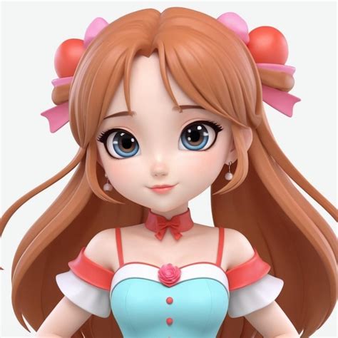 Premium Vector Beautiful Cartoon Girl In Anime Style 3d Vector