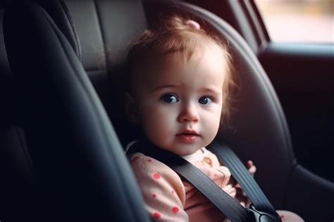 Premium Ai Image Cute Girl In Safety Seat Auto Generate Ai