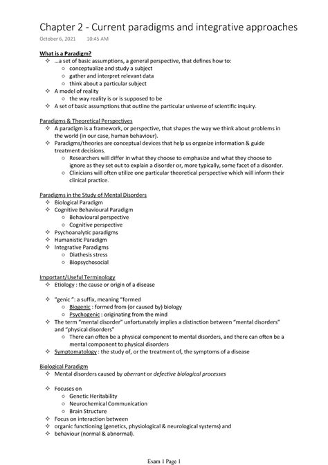 Chapter 2 Current Paradigms And Integrative Approaches Psyc 3604
