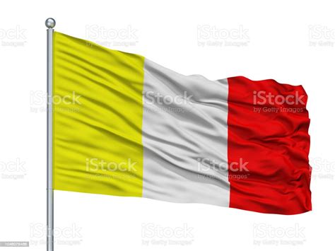 旗竿イタリア白い背景で隔離のベネヴェント市旗 3dのストックフォトや画像を多数ご用意 3d イタリア イラストレーション Istock