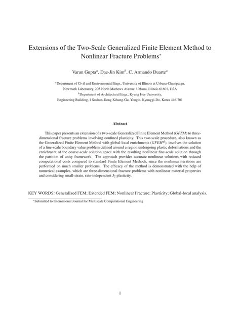 PDF Extensions Of The Two Scale Generalized Finite Element Method To