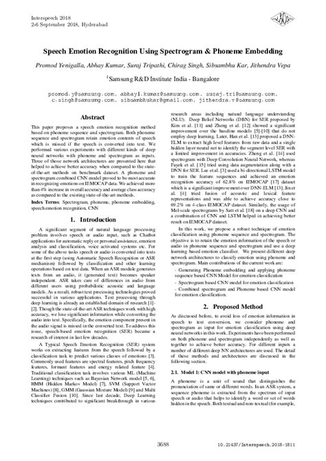 pdf speech emotion recognition using spectrogram and phoneme embedding