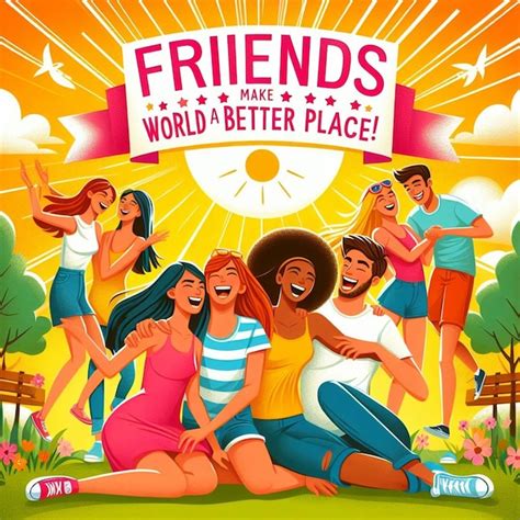 Premium Photo A Poster For Friends Make A World Better Place