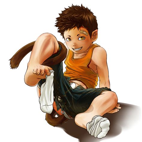 Ursids Character Request 1boy Bandaid Barefoot Briefs Brown Hair