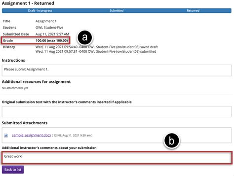 view assignment feedback owl help western university