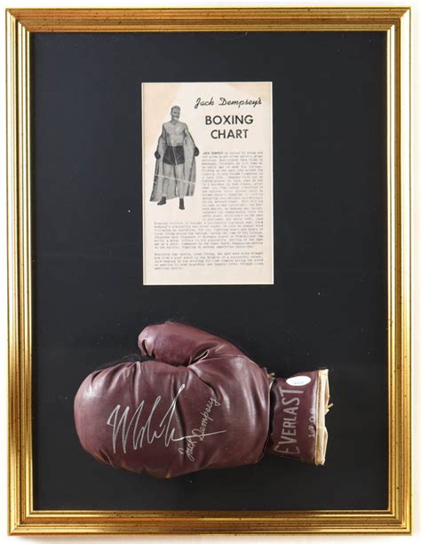 Mike Tyson Signed Custom Framed Vintage Everlast Boxing Glove Display With Boxing Chart JSA