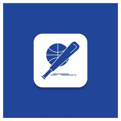 Blue Round Button For Baseball Basket Ball Game Fun Glyph Icon