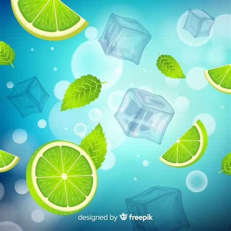 상쾌한 아이스 큐브 배경 무료 벡터