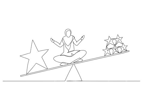 Premium Vector Cartoon Of Muslim Woman Sit On Scales Comparing