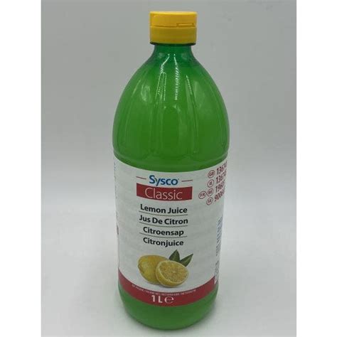 Sysco Classic Lemon Juice 6x1 Lt