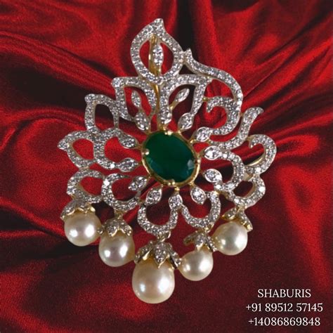 Diamond Pendant Indian South Indian Jewelry Pure Silver Diamond Penden