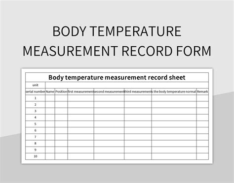 Free Temperature Templates For Google Sheets And Microsoft Excel Slidesdocs