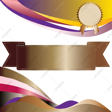 Gambar Ilustrasi Vektor Bergelombang Warna Pastel Merah Coklat Keemasan Dan Reben Dengan Busur