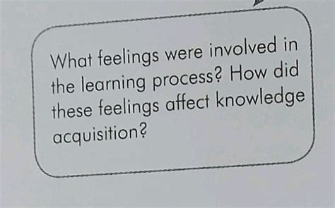 What Feelings Were Involved In The Learning Studyx