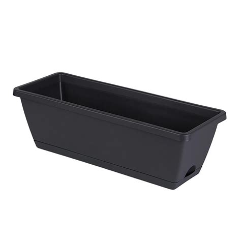Wicvik Rectangular Planter Box Plastic With Drainage Holes And Trays