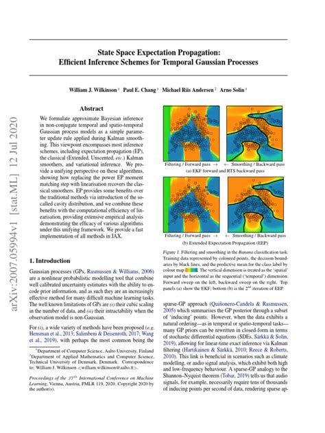State Space Expectation Propagation Pdf Kalman Filter Applied