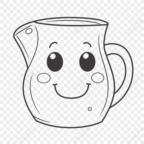 미소 색칠 페이지 개요 스케치 드로잉으로 손으로 그린 주전자 벡터개요 예술두꺼운 선 Png 일러스트 무료 다운로드 Lovepik