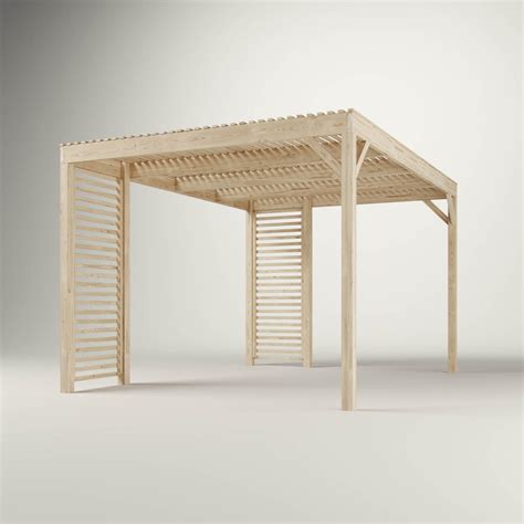 Pergola x m med väggar Byggbeskrivning Egenbyggt