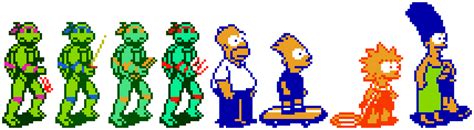 Tmnt2 Nes Styled Homer Bart Lisa And Marge By Jongandee On Deviantart