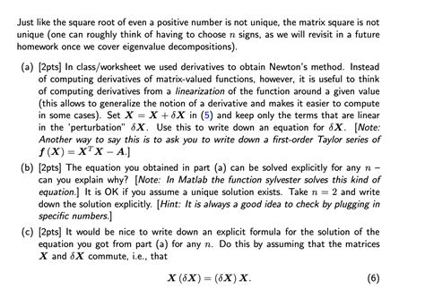6 Matrix Square Root 6pts Newtons Method For