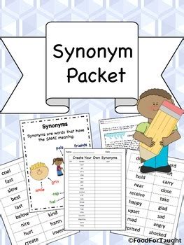 Synonyms Activities By Food For Taught Teachers Pay Teachers