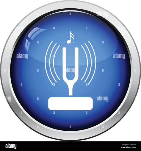 Tuning Fork Icon Glossy Button Design Vector Illustration Stock