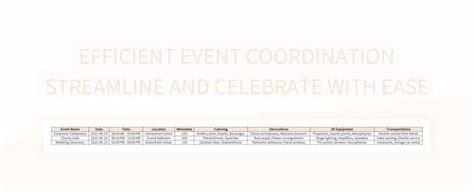Streamline Event Coordination For Effortless Celebrations Excel
