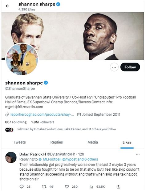 Shannon Sharpe Likes A Tweet Ripping His Undisputed Co Host Skip