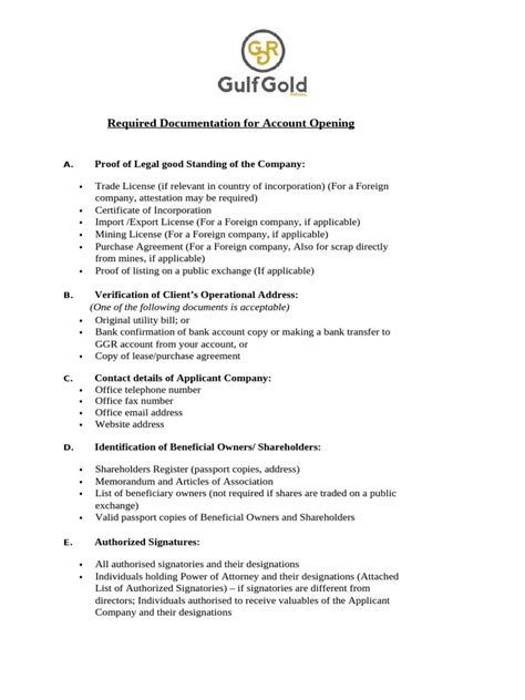 Documentation Requirement Pdf Law