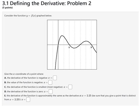 Solved 31 Defining The Derivative Problem 2 5 Points
