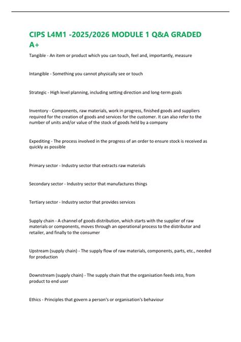 Cips L4m1 2025 2026 Module 1 Qanda Graded A Cips Stuvia Us