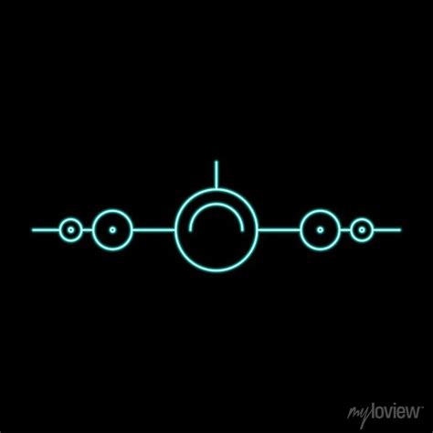 Airplane Blue Glowing Neon Ui Ux Icon Glowing Sign Logo Vector • Wall